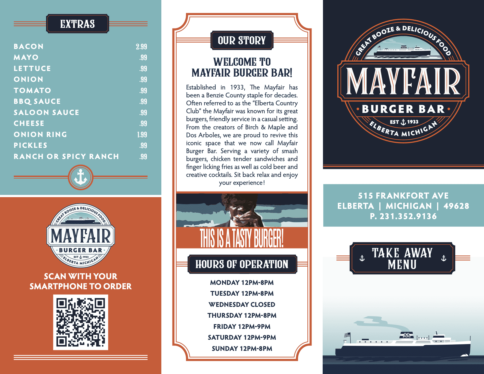 Menus – Mayfair Burger Bar