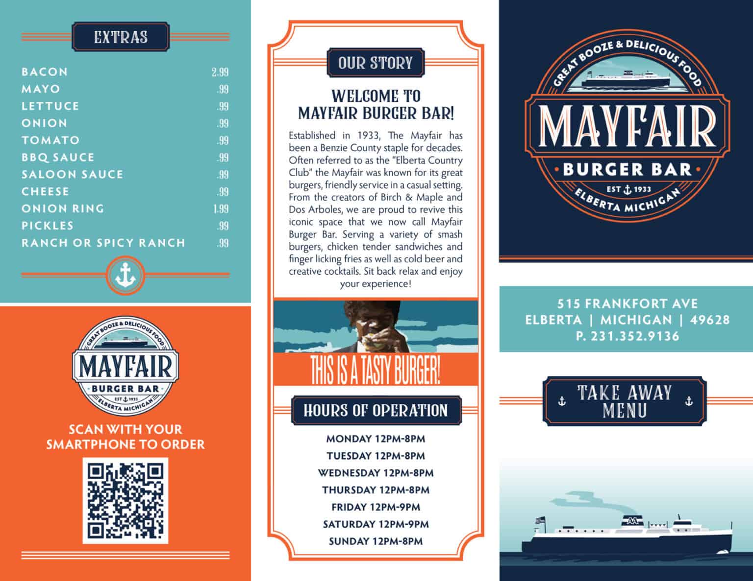 Menus – Mayfair Burger Bar